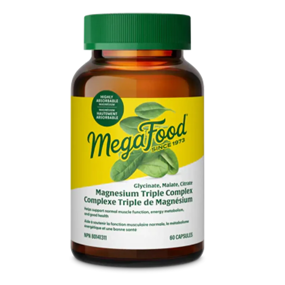 MEGA FOOD - MAGNESIUM TRIPLE COMPLEX - 60 VCAPS – Win in Health