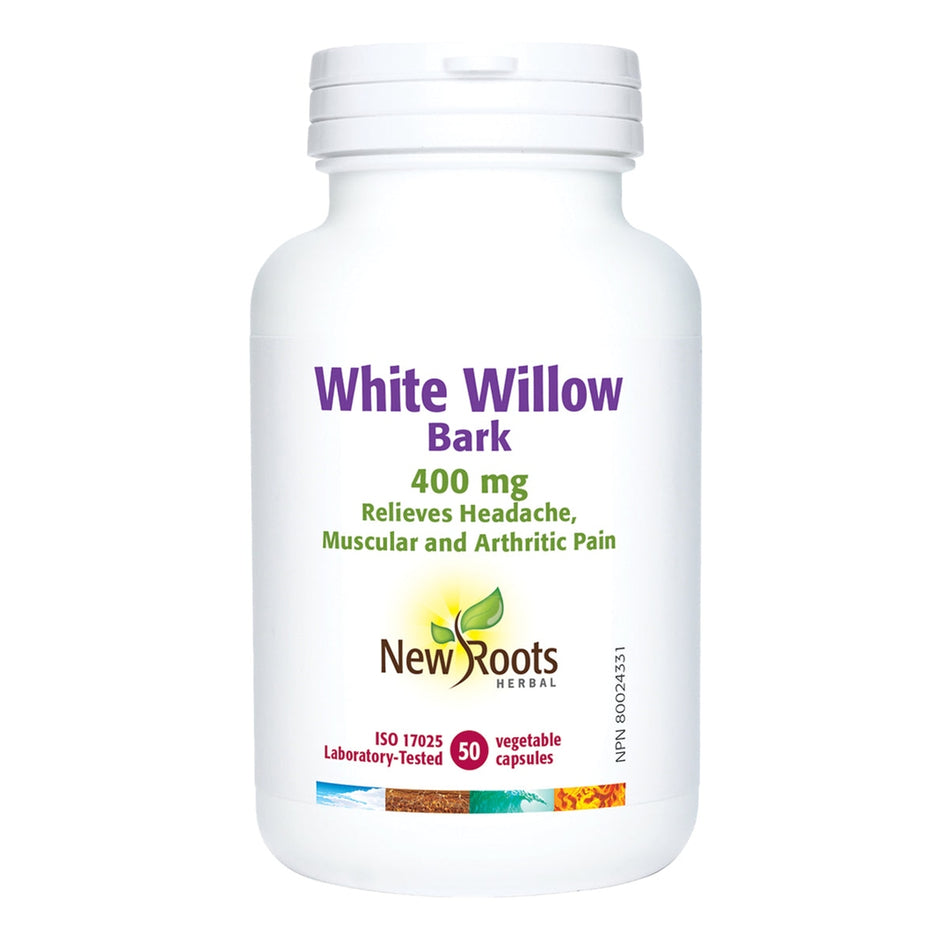 NEW ROOTS - WHITE WILLOW BARK 400 MG - 50 VCAPS – Win in Health