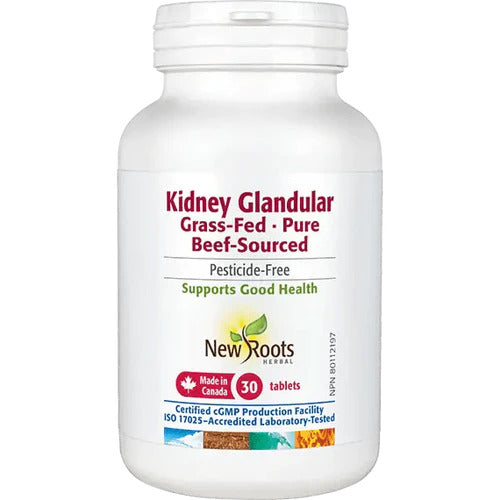 NEW ROOTS - KIDNEY GLANDULAR GRASS-FED PURE BEEF-SOURCED - 30 TABS ...