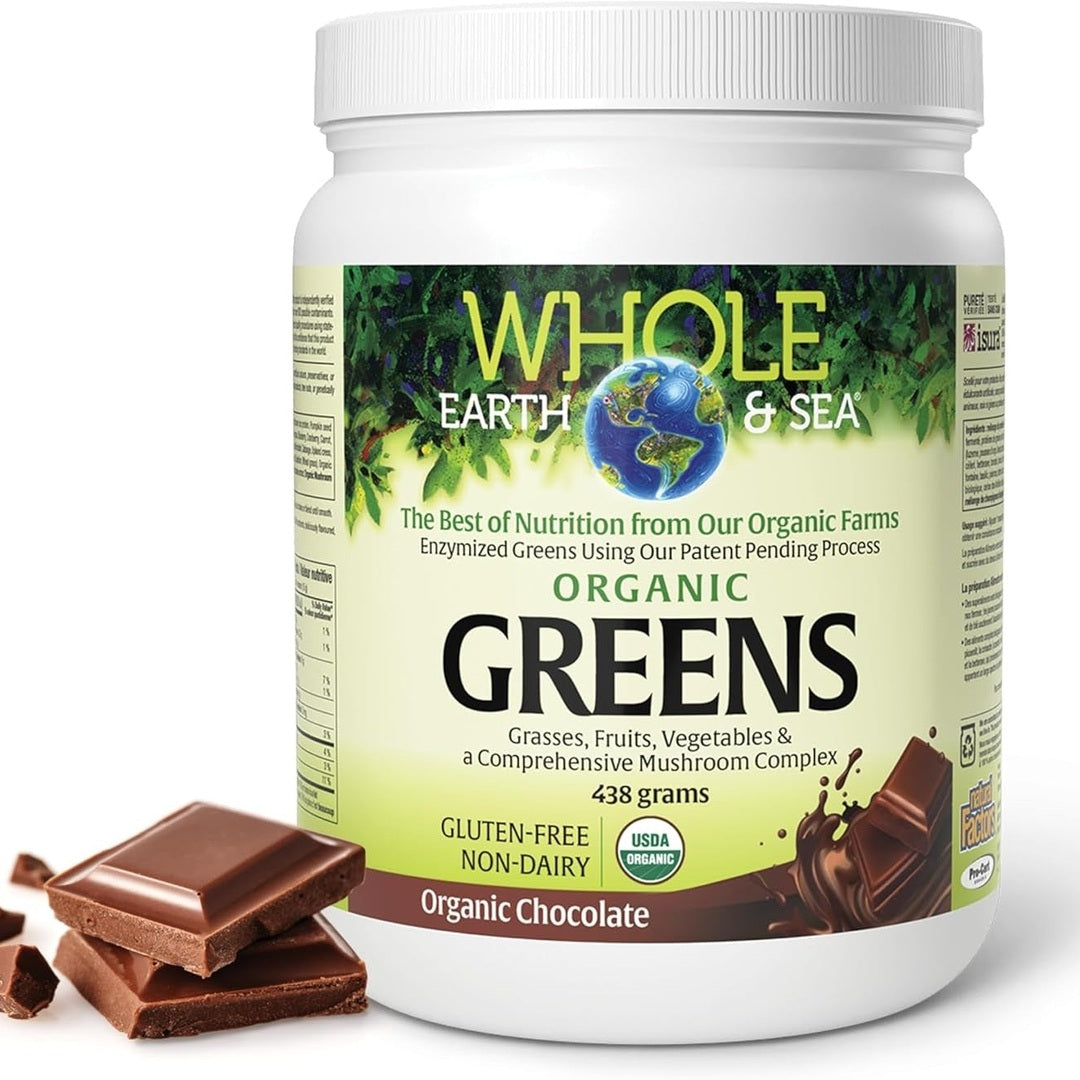 WHOLE EARTH & SEA - FERMENTED ORGANIC GREENS, CHOCOLATE - 438G – Win in ...