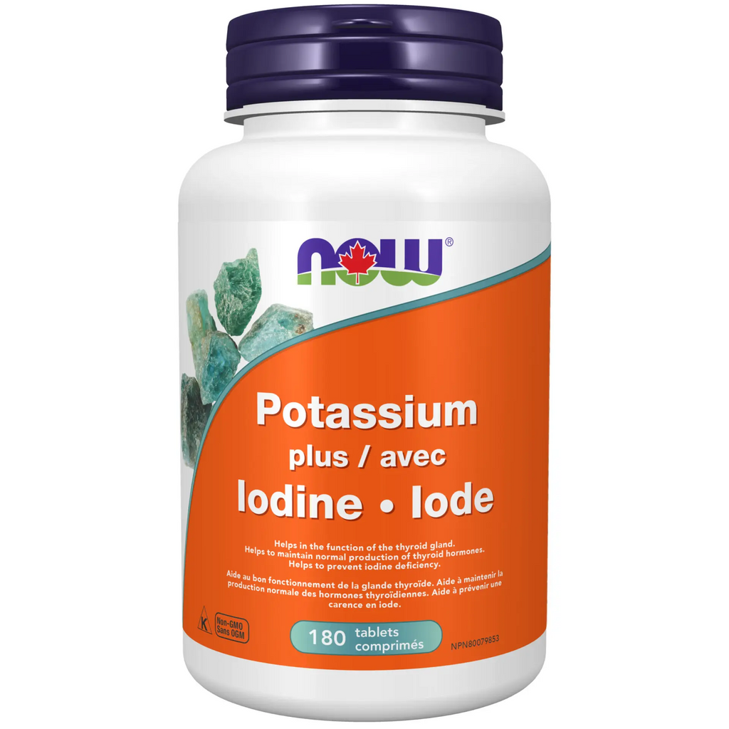Now - Potassium plus iodine 225 mcg - 180 tab – Win in Health