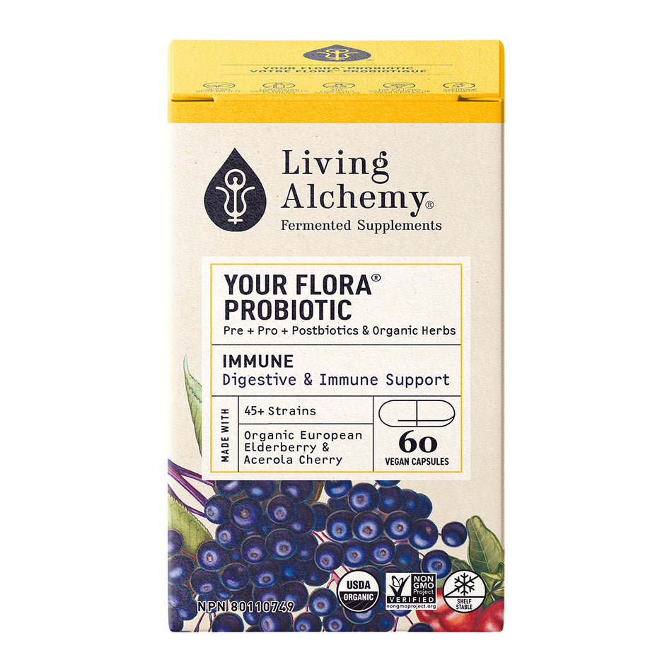 LIVING ALCHEMY - IMMUNE, YOUR FLORA PROBIOTIC - 60 VCAPS – Win in Health