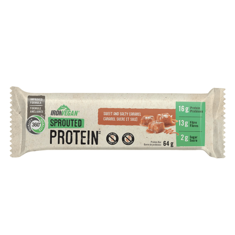 Iron vegan - sprouted protein bar / sweet and salty caramel - 64g – Win ...