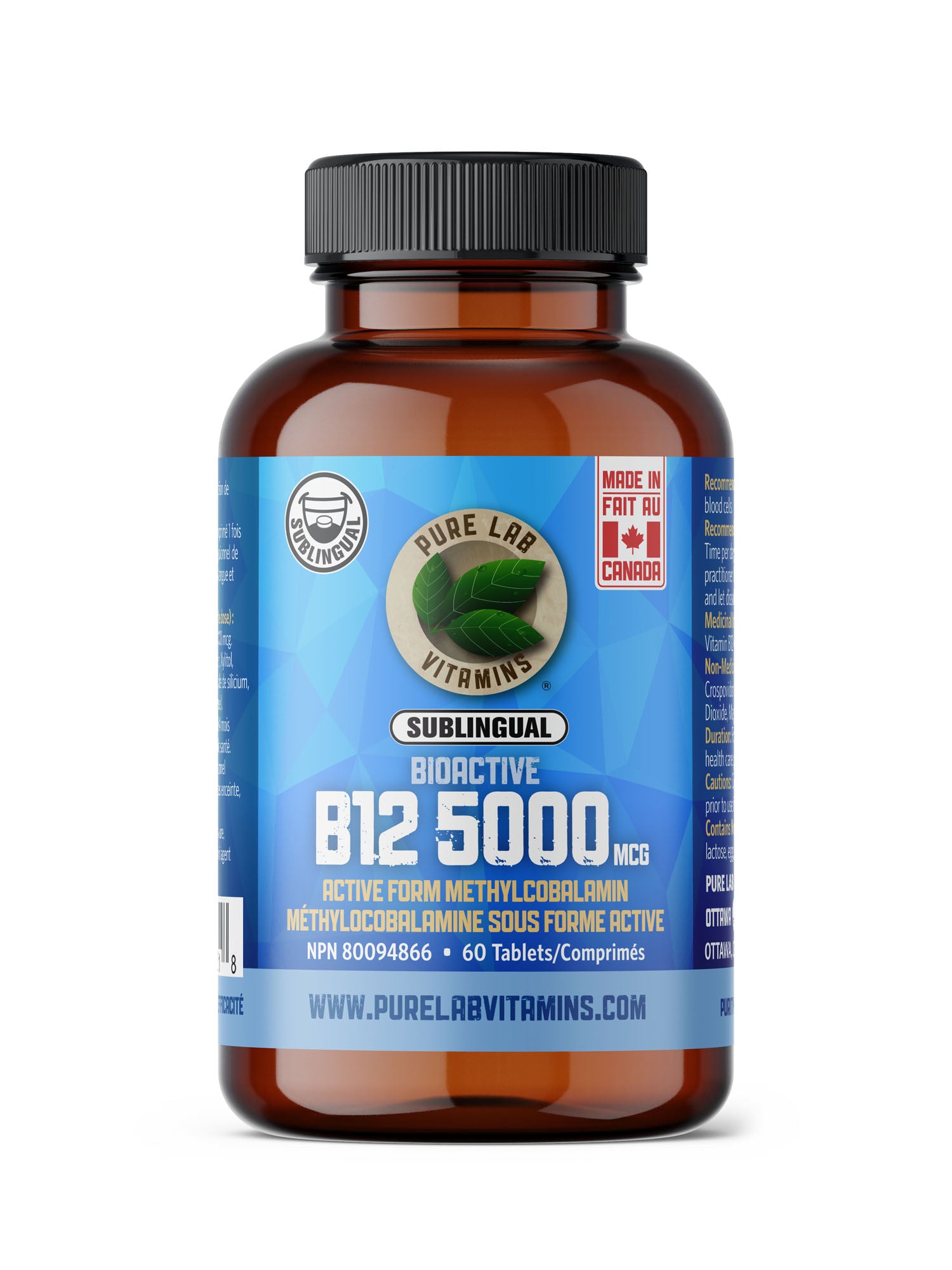 Pure lab - b12 5000mcg 60cap. – Win in Health