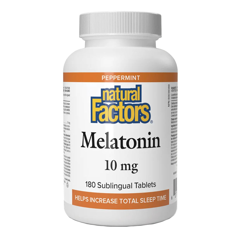 NATURAL FACTORS - MELATONIN 10MG ; PEPPERMINT - 180 SUBL. TABS – Win in ...
